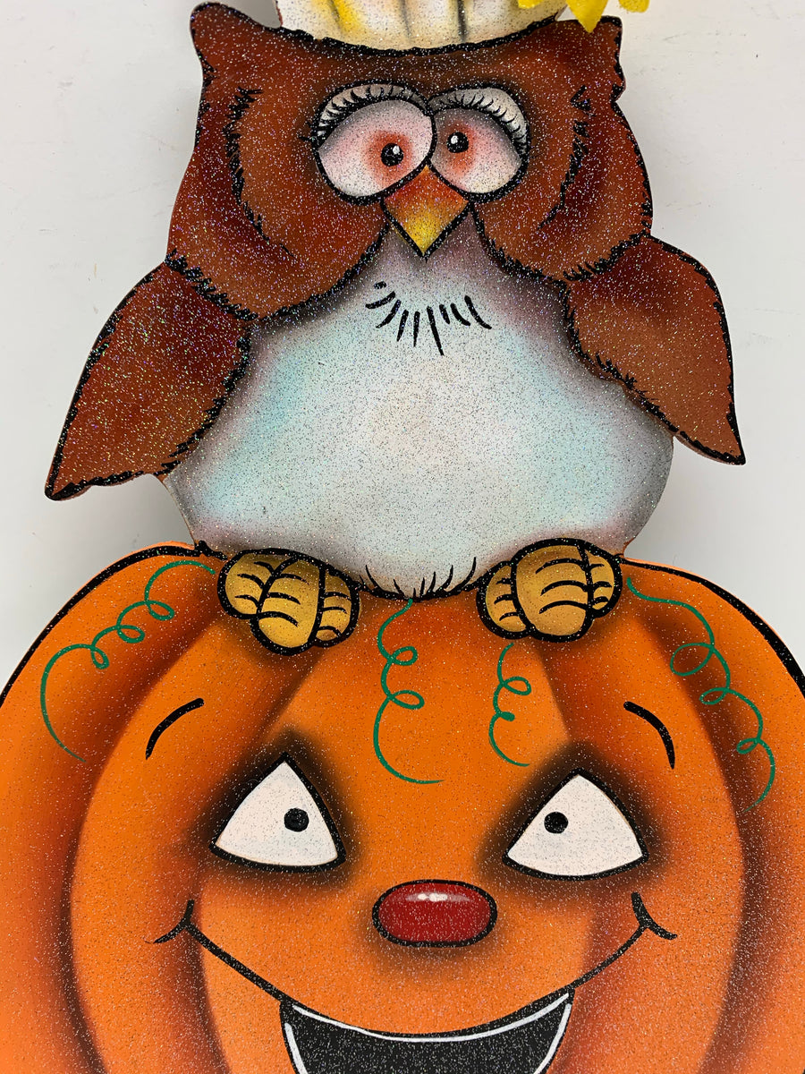 Owl with pumpkin – WoodArtStudio