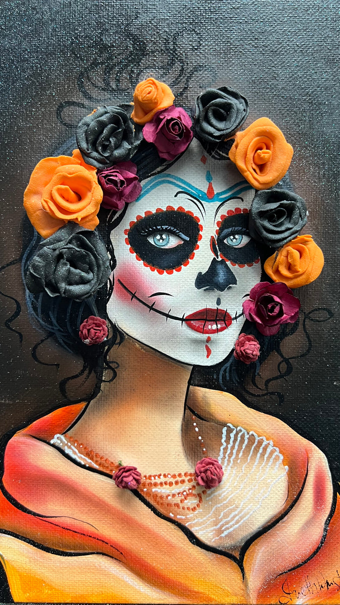 Catrina with rebozo – WoodArtStudio